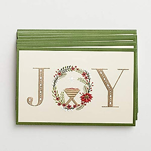 Christmas Boxed Cards - Wreath and Manger - Joy