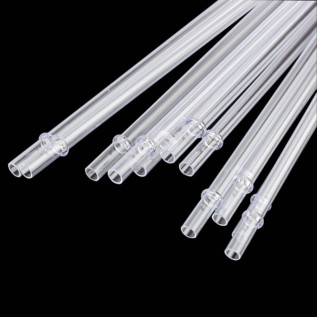 Dakoufish 9 Inch Clear Reusable Thick Plastic Drinking Straws for 16 oz & 20 oz Mason Jar Tumblers,Set of 12 Pcs Straws with Cleaning Brush (9inch, Clear)