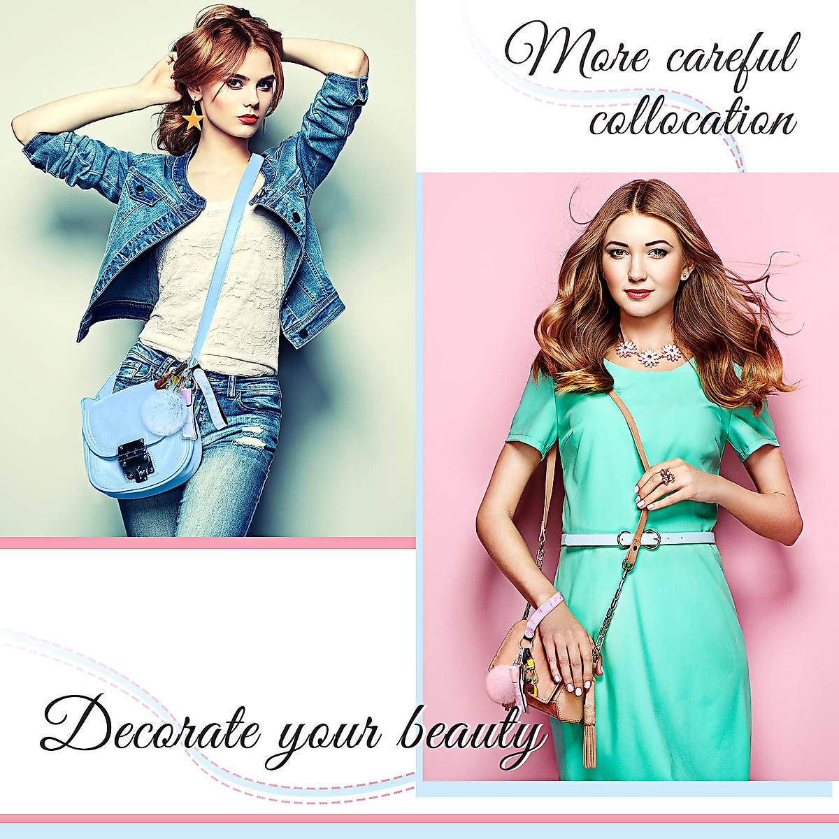 Hicarer 30 Pieces Marble Lipstick Holder Keychain Lip Balm Holder Set Lipstick Bags Set Includes Keychain Wristlet Lanyard, Marble Style Lip Balm Bag and Ball Pom Pom Accessory(Square)