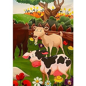 Kadazzel Disposable Place Mats, 40 Fun Farm Animal Disposable Sanitary Baby Toddler Sticky Mat