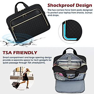 NEWHEY Laptop Bag 17.3 Inch Laptop Briefcase for Women Men Waterproof Shoulder Messenger Bag Large Computer Bag for Business Office Work College, Black