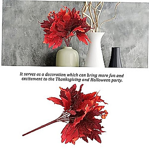 HOMSFOU Simulated Maple Leaf Handle Faux Plants Home Decoration Flower Vases for Centerpieces Silk Maple Leaves Fall Leaves Fake Maple Leaf Picks Artificial Bundle Leaves and Branches