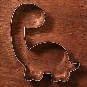 LILIAO Brontosaurus Cookie Cutter Cute Dinosaur Biscuit and Fondant Cutters for Kids - 3.7 x 4.1 inches - Stainless Steel