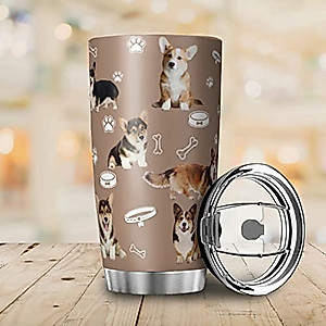 WmhrYpzhL Corgi Travel Mug Dog Coffee Cup Stainless Steel Insulation Tumbler with Lid For Home Office School Outdoor Gifts Corgi