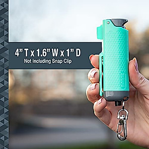 SABRE RED Safe Escape, 3-in-1 Car Safety Tool - Seat Belt Cutter and Window Glass Breaker, Maximum Police Strength Pepper Gel Increases Accuracy, 25 Bursts, with Key Chain Snap Clip