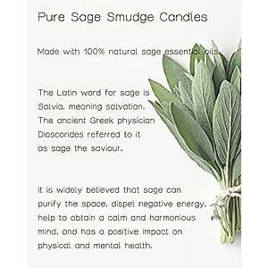 Sage Candles for Cleansing House Negative Energy, Alternative to Smudge Sticks, 22.6 OZ Sage Candles for Home Scented, Sage Smudge Candles for Meditation, Home Cleansing, Smudge Rituals, Pack of 2