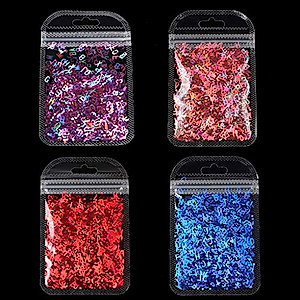 IOOOFU Alphabet Holographic Letters Chunky Resin Fillers DIY Nail Art Resin Supplies Epoxy Resin Fillers for DIY Mixed Sequins 12 Colors Glitters