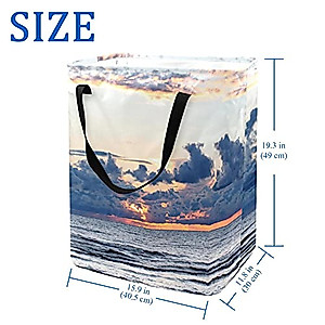 View Sea Laundry Basket Large Cloth Organizer Bag Basket Foldable Laundry Hamper with Handles