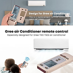 Air Conditioner Remote Control for Gree Y502, Universal Remote Control Replacement for Gree Y512 Y502 Air Conditioner
