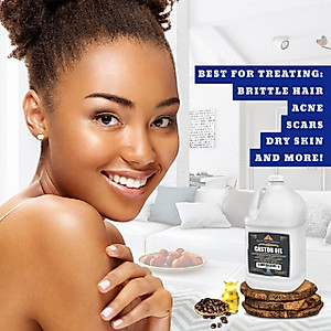 ANCIENT HEALTH REMEDIES Organic Unrefined Cold Pressed PURE CASTOR CARRIER OIL Bulk Wholesale Beauty, Hair Growth Moisturizing DIY Oil For Body Butter Skin Products & Skin Softening(INDIA) (1 gallon)