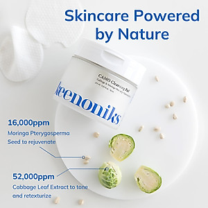 Keenoniks Dual Texture Cleansing Pads with Facial Essence 70ea Large Value Pack- Cabbage & Moringa Wipes for Quick Cleansing, Makeup Remover, Mild Exfoliator | Korean Skincare - (9.29Oz)