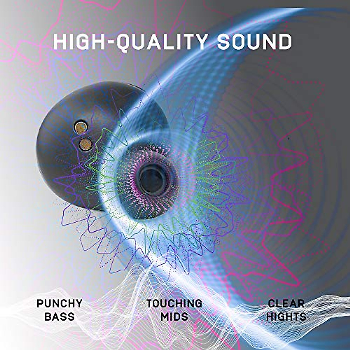 iJoy Premium Gravity TWS Earbuds Wireless Bluetooth 5.0 Compatible in-Ear Headset with Built-in Mic & Portable Recharging Case - IPX4 Waterproof & Sweatproof Design for Sports- Long Battery Life