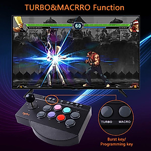 PXN Arcade Fight Stick Joystick for Xbox One, Xbox Series X|S PC,Switch,PS4,PS3,Android TV Box, Nintendo,Windows,with USB Port,Turbo & Macro Functions Game Controllers