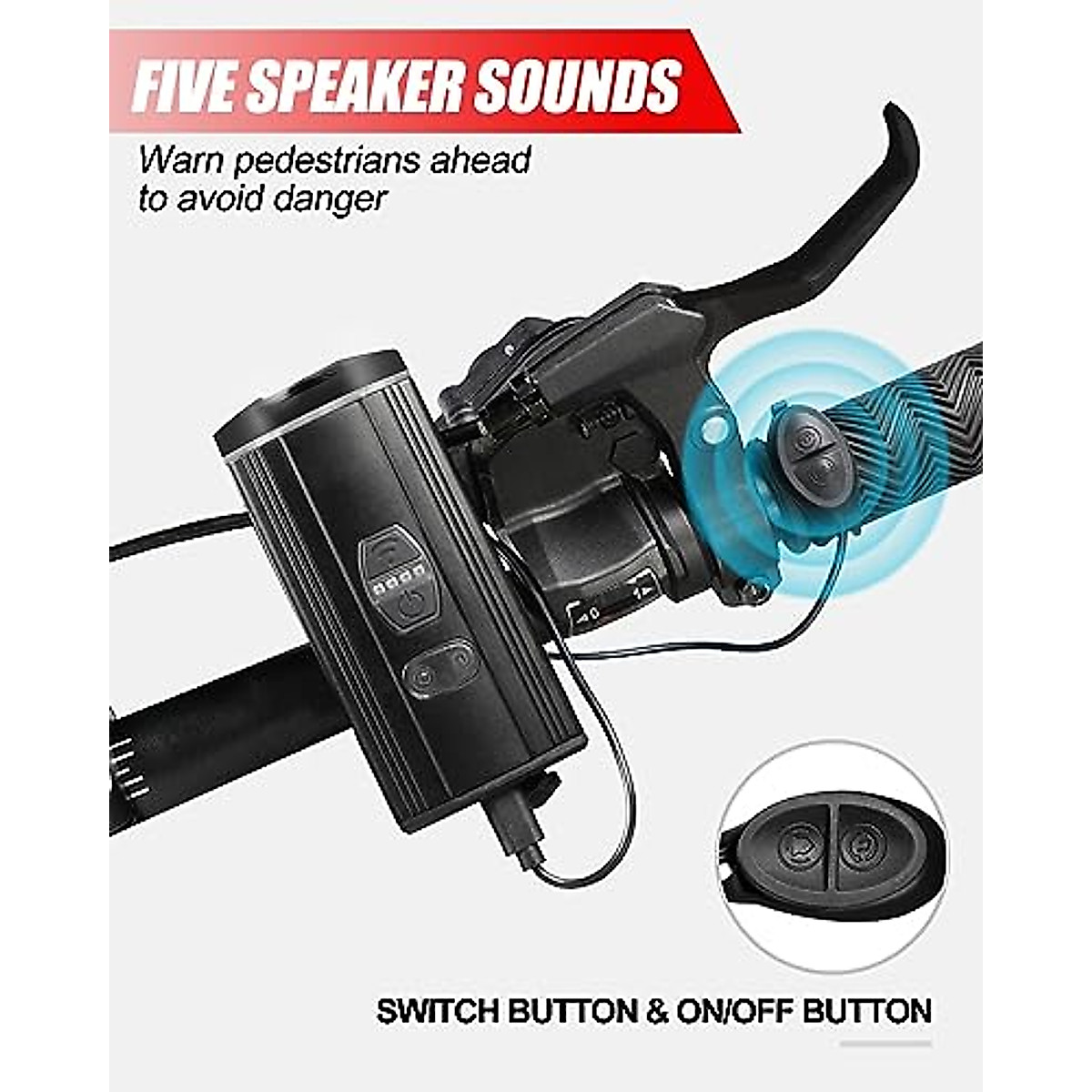 Voph Bike Lights, 5+4 Modes Motion Sensor Rechargeable Bike Light for Night Riding, USB LED Bike Lights Front and Rear with Power Bank, Bicycle Light Set Front and Back for Kids, Biking, Cycling, Road