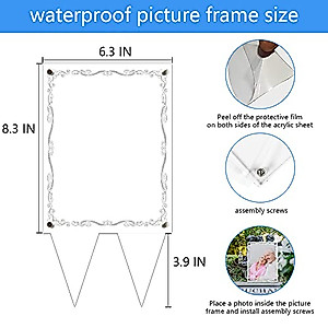 5x7 Waterproof Picture Frame for Grave, Cemetery Decorations for Grave, 2PCS Acrylic Outdoor Weatherproof Pet Dog Cat Memorial Cemetery Picture Frame,Funeral Gifts
