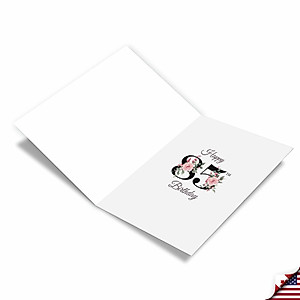 NobleWorks - 85th Milestone Birthday Greeting Card with 5 x 7 Inch Envelope (1 Card) Floral Age 85 C8263MBG