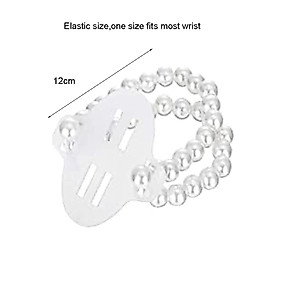 Lokusel 10Pcs Elastic Pearl Wrist Corsage Bands Wristlets Stretch Pearl Wedding Wrist Corsages DIY Decor Accessories for Wedding Festival Beach Party Prom Flowers Hair Accessories