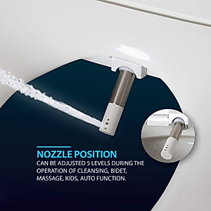 Hulife Electric Bidet Seat for Elongated Toilet with Unlimited Heated Water, Heated Seat, Warm Air Dryer, Touch Control Panel