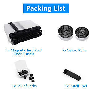 RELIANCER Magnetic Thermal Insulated Door Curtain,Waterproof EVA Door Cover,Fit Door Size 34"x78",Temperature Protection Insulated Doorway Curtains,Self-Closing Door Screen,Windproof Door Net Screen