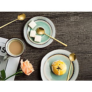 Kellegour 20 PCS Coffee Spoons,Espresso Spoons,Stirring Spoons,Gold Spoons,Mini Coffee Spoons,Long Handle Spoons,for Stirring Coffee, Dessert Cake,Ice Cream,Soup,Cappuccino 6.8Inch (gold)