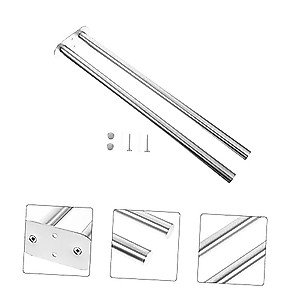 Garneck Double Bar Towel Rack Dish Cloth Rack Punched Rack Bath Towel Hooks Convenient Towel Mount Hook Kitchen Towel Mounted Towel Holder Towel Bar Silver 304 Stainless Steel