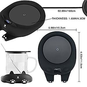 DUHEL Coffee Mug Warmer, Coffee Warmer for Desk with 3 Temp Settings, Cup Warmer for Desk Auto Shut Off, Cute Mug Warmer for Desk(Black)