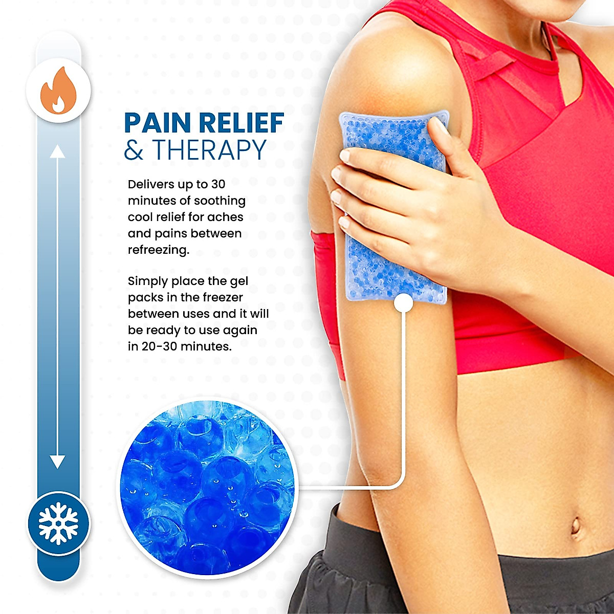 Gel Ice Packs for Injuries Reusable - (2 Packs), Hot and Cold Packs for Therapy for Swelling, Bruises, Surgery, Pain Relief, Ice Pack for Shoulder, Knee, Back, Ankle, Neck, Hip, Wisdom Tooth