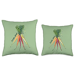 Easter Basket Gifts Ideas for All Ages Shirts for Boys and Girls Carrots for Easter Bunny Throw Pillow, 18x18, Multicolor