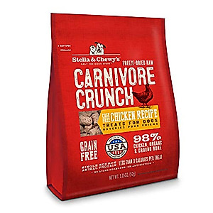 Stella & Chewy's Freeze-Dried Raw Carnivore Crunch Cage-Free Chicken Recipe Dog Treats – 3.25 oz. Bag