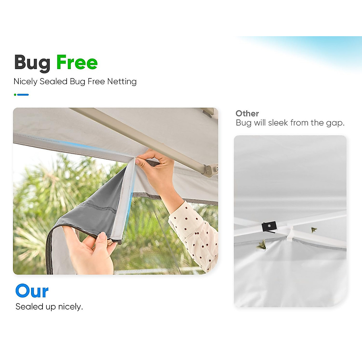 Quictent 10'x10’ Pop up Screened Canopy Tent with Mosquito Netting, Portable Easy up Outdoor Screen House Shelter for Patio, Camping and Picnic, Includes Wheeled Carry Bag (Grey)