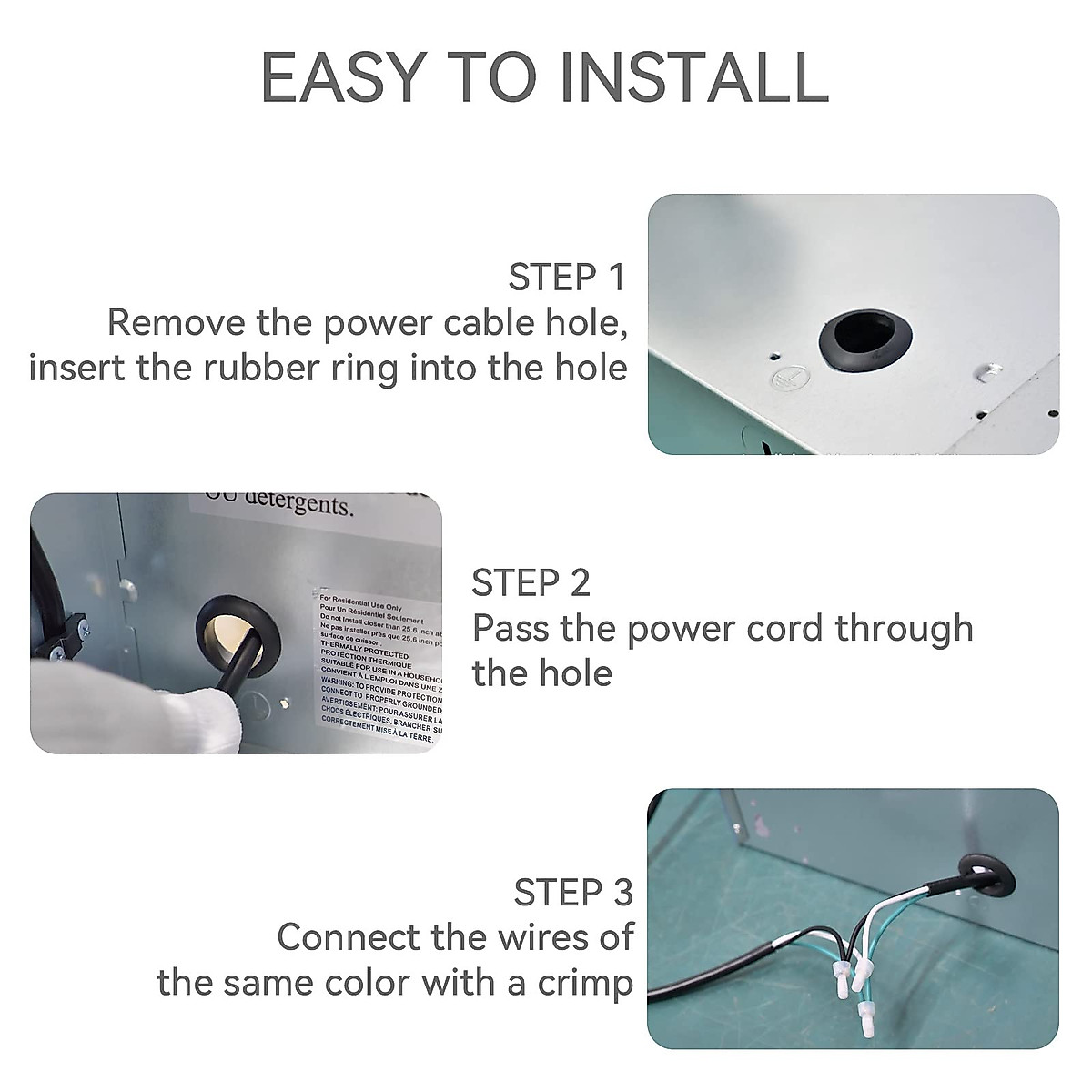 hermitlux Range Hood 30 Inch Under Cabinet, Convertible Kitchen Exhaust Fan, Stainless Steel Vent Hood with LED Light