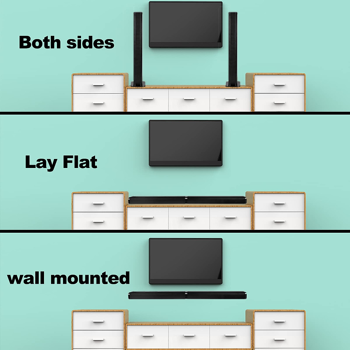 Sunyuey tv Sound bar, 37inch Audio tv Speaker with Surround Sound Home Theater System 4 Driver Speakers,Remote Control,Wall Mounted,Optical/Aux/RCA/USB/Micro SD Connection