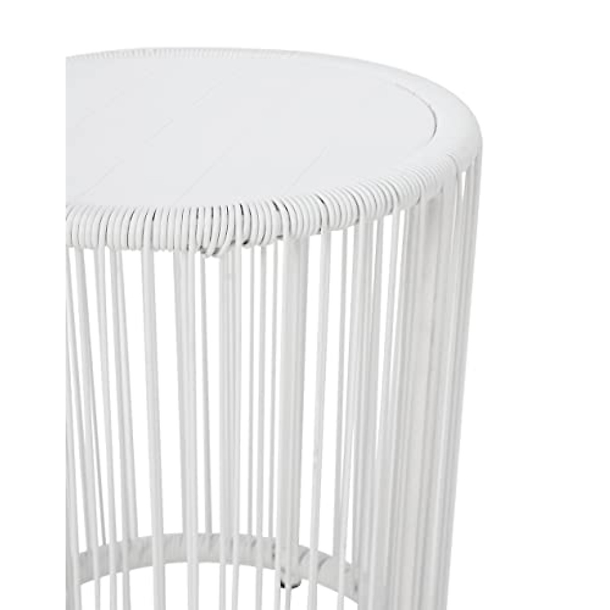 Signature Design by Ashley Mandarin Cape Casual All-weather Resin Wicker Outdoor Chairs with Table Set, Set of 3, White