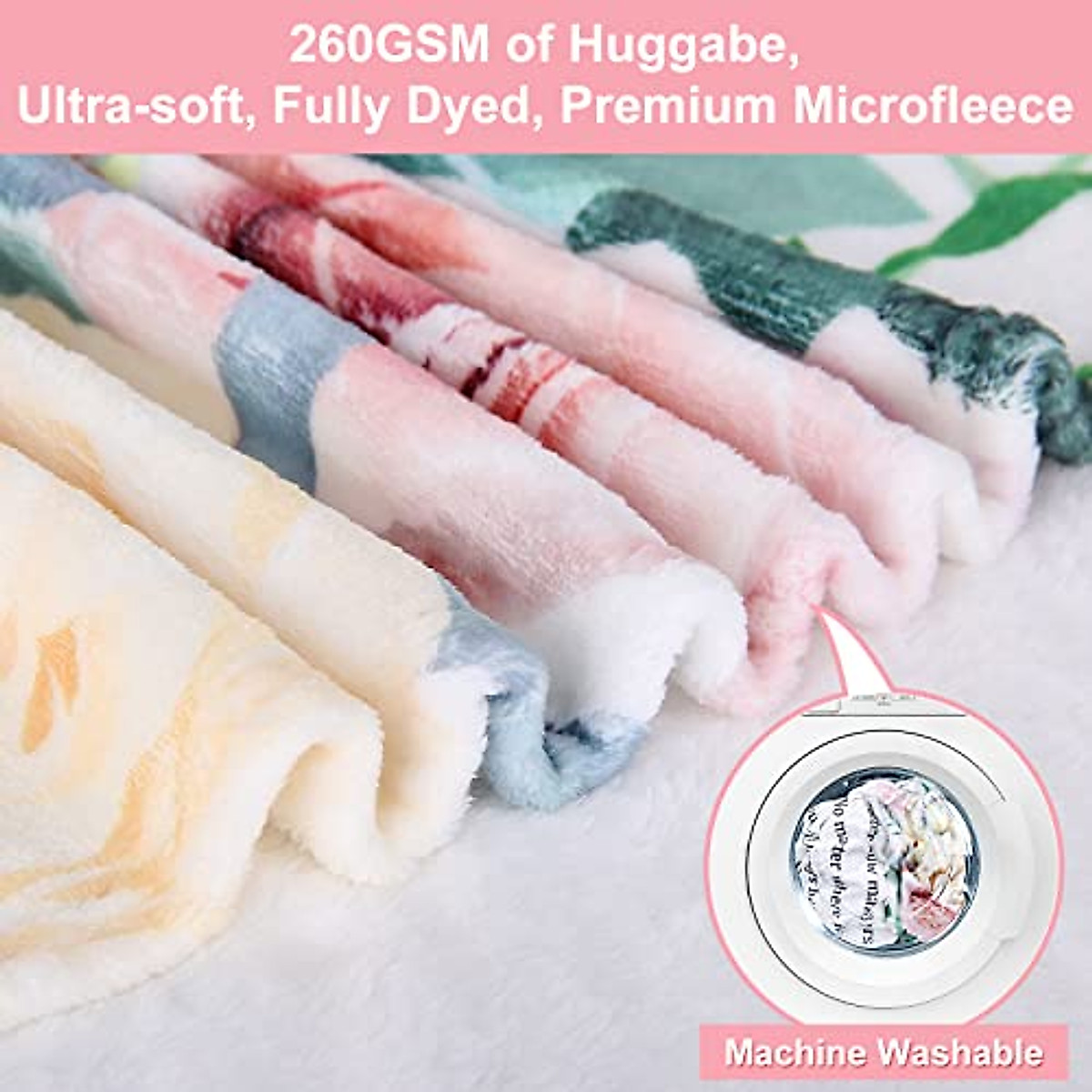 Mom Gifts from Daughter, Mothers Gift Blanket, Mom Birthday Gifts from Daughter, 60" X 50" Pink Soft Flower Blanket for Mom, I Love You Mom Blanket from Son