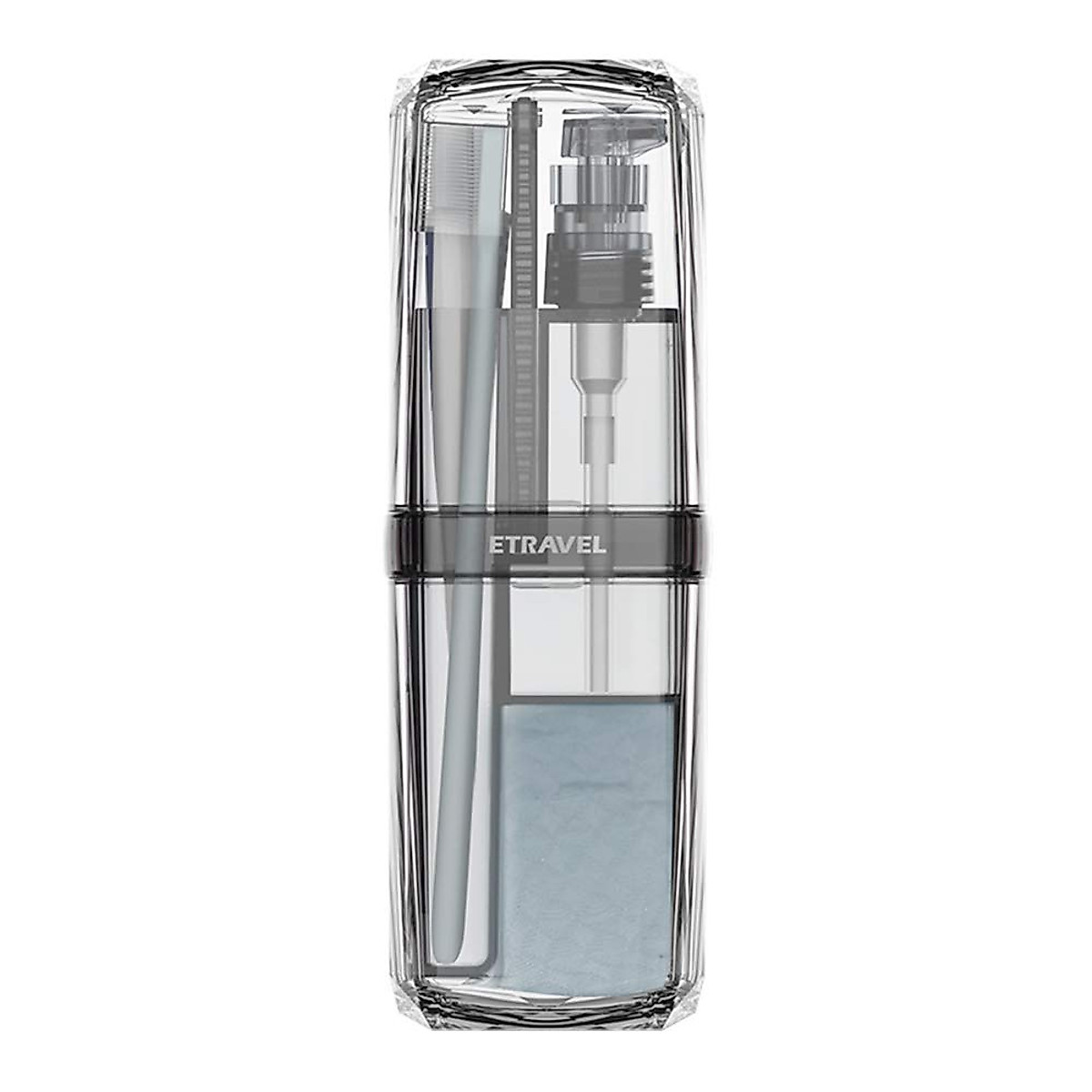 A Cup of Dual-Purpose Toothbrush Storage Box, Travel Portable Washing Cup, Simple Household toothbrushing Cup Set, Well-Sealed mouthwash Cup, Gray