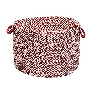 Colonial Mills Outdoor Houndstooth Tweed Utility Basket, 18 by 12-Inch, Sangria