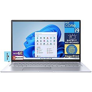 ASUS Vivobook 17X Laptop 17.3" FHD Display (14-Core Intel i9-13900H, 40GB RAM, 2TB PCIe SSD, Intel Iris Xe, Backlit KB, Fingerprint, WiFi 6E, Win 11 Home) /w DKZ USB Port Expander, K3704VA-DH96-S