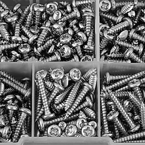 500Pcs M3 Self Tapping Screws Stainless Steel Cross Drive Button Head Self Drilling Screws Assortment(Stainless Steel)