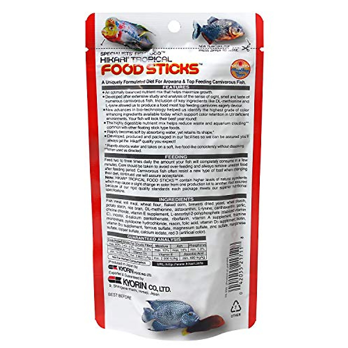 Hikari Tropical Food Sticks 250g