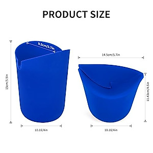 Silicone Microwave Popcorn Popper Maker Reusable Popcorn Buckets Popcorn Bowls Set Single Serve Portion For Family Kids Dishwasher Safe Red/Blue