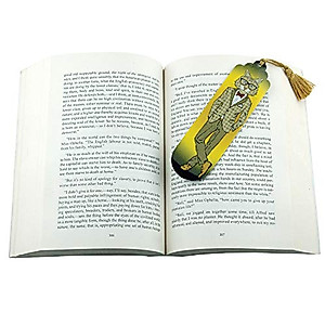Pictor Gift Mr. Chic Decorative 4 Piece Bookmark Set, Artwork, Funny, Student, Teacher, School, Office, Best Gift Idea for Reader, Book, Cat, Lovers, Metal Pressed with Tassels, Suede Back…