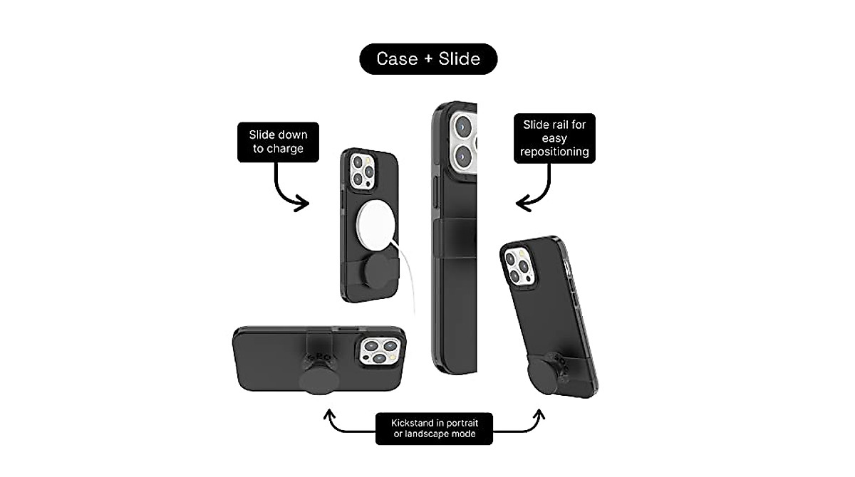 PopSockets iPhone 13 Pro Max Case with Grip & Wireless Charging