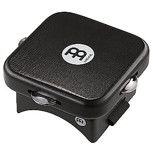 Meinl Percussion Knee Tap with Tambourine Jingles for Cajon Players, Includes Adjustable Strap — NOT Made in China — Play with Your Hands, Hollow Hardwood Body, 2-Year Warranty, Black (KP-JT-BK)