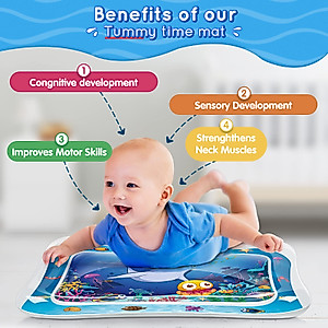 Infinno Tummy Time Mat 2022 Upgraded, Sensory Water Mat for Babies, Baby Toys for Boys and Girls Age 3 6 12 Months, Great Gift Idea of Baby Stuffs