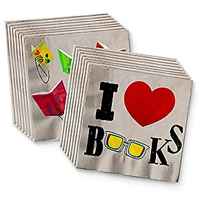 Books Book Club Birthday Party Supplies Set Plates Napkins Cups Tableware Kit for 16