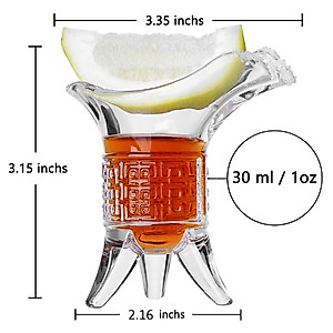 Soju Shot Glasses, 1oz Unique Shot Glasses Set of 6/Special Tequila Glasses/Port Glasses