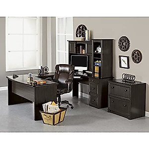 Realspace® Broadstreet 65"W Hutch for U-Shaped Desk, Walnut