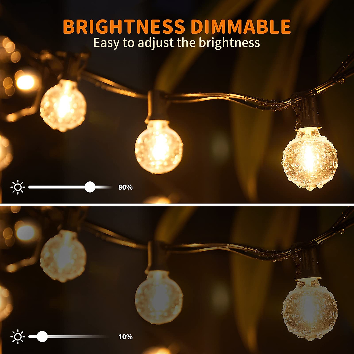 XMCOSY+ Smart Outdoor String Lights, 75Ft G40 Globe Patio Lights with 34 Dimmable LED Bulbs, WiFi & APP Control, Work with Alexa, Extendable Waterproof LED String Lights for Outside, Porch, Backyard