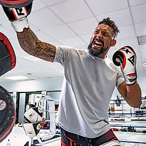 RDX Authentic Gel Bag Mitts Boxing Gloves Grappling Punch MMA UFC-Color Black, Red