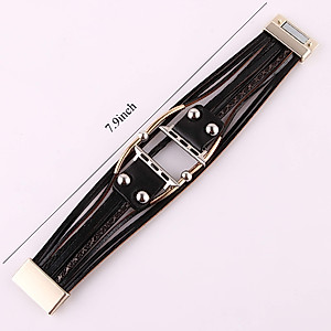 VIKOROS Multi-Layer Leather Wrap Bracelet Compatible with Apple Watch Ultra SE Series 8 7 6 5 4 3 40mm 38mm 41mm for Women Mens, Boho Stylish Cuff Bangle Watch Strap for Iwatch Bands , Silver Grey